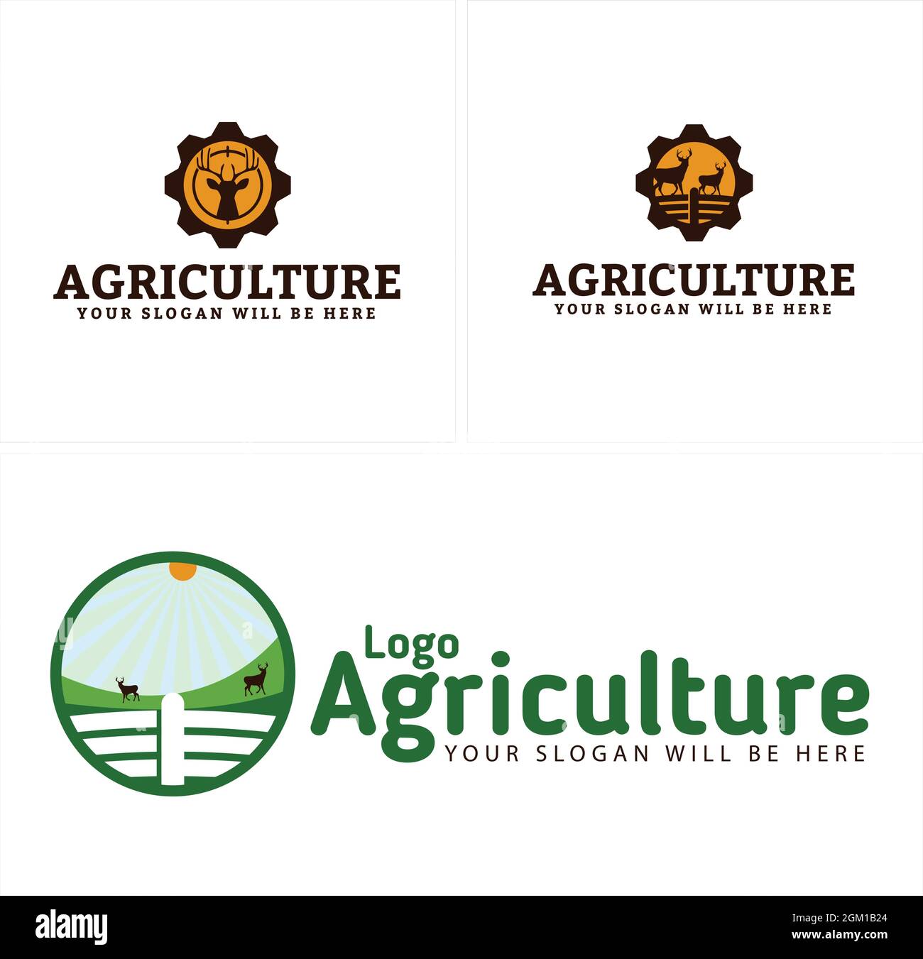 Agriculture animal deer zoo farm logo design Stock Vector Image & Art ...
