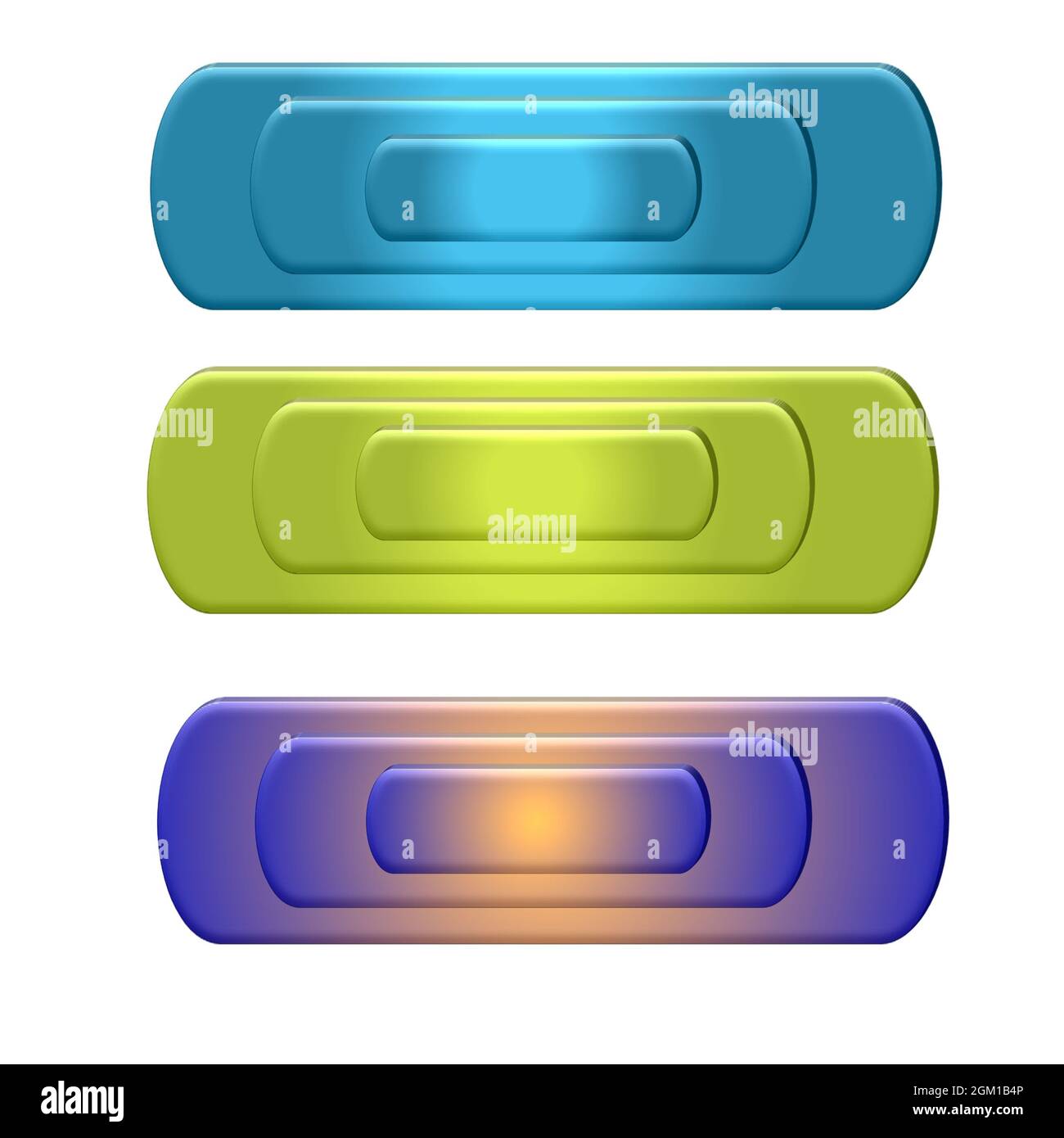 Set of colorful web buttons for menu various color white background 3d ...