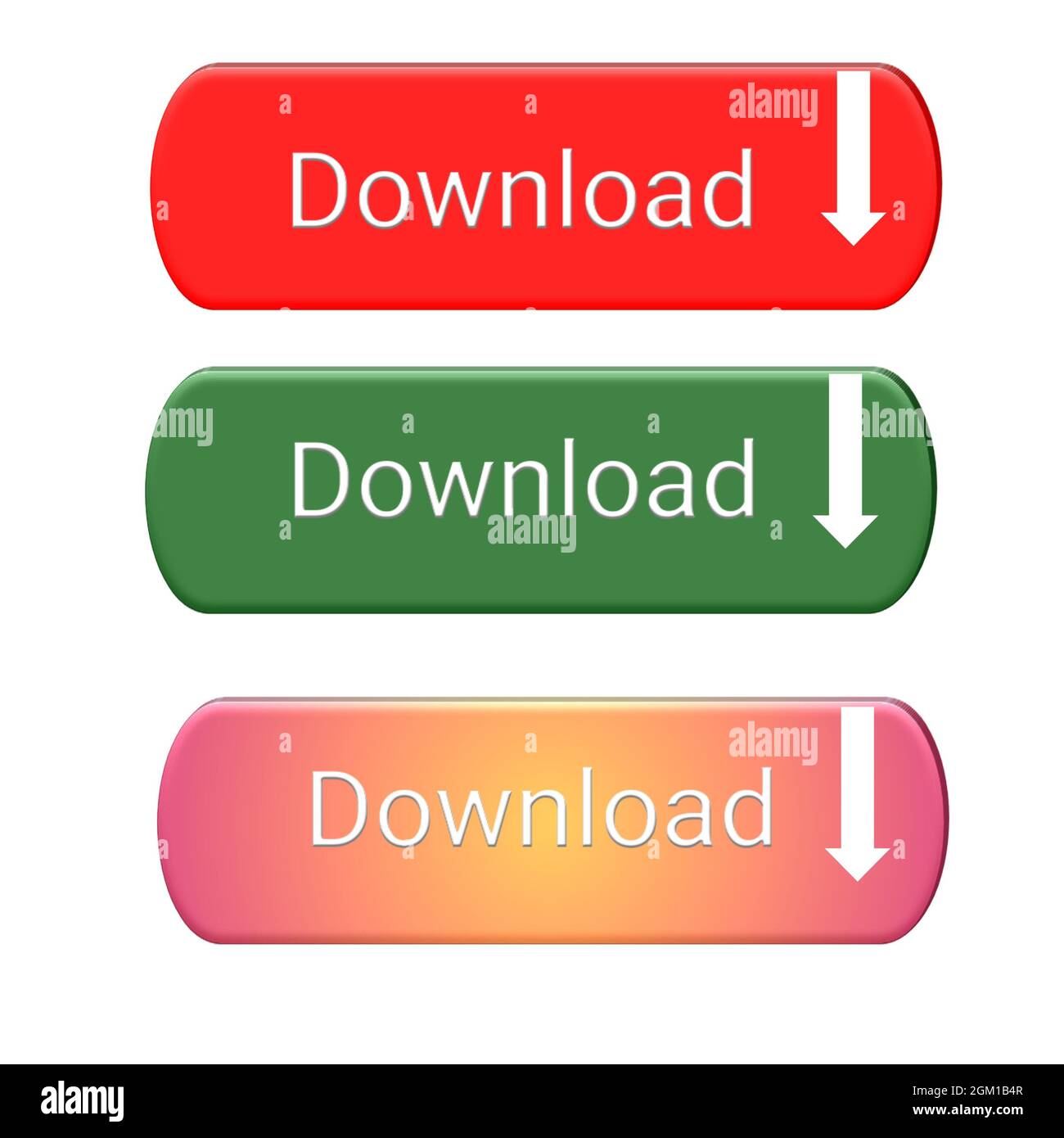 download and upload buttons various color white background 3d Stock ...