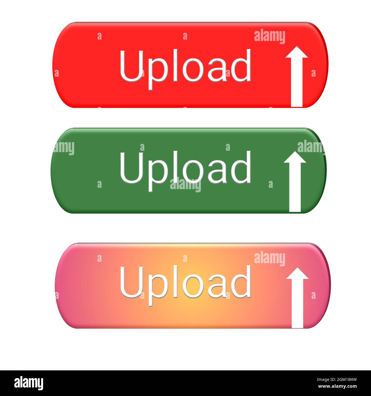 download and upload buttons various color white background 3d Stock ...