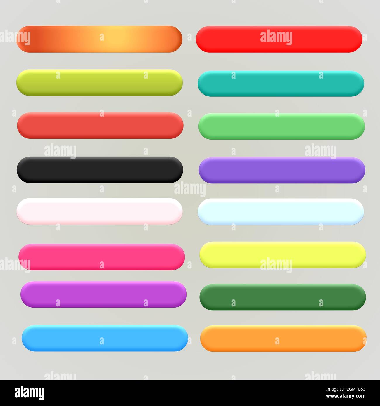 Set of colorful web buttons for menu various color white background 3d ...