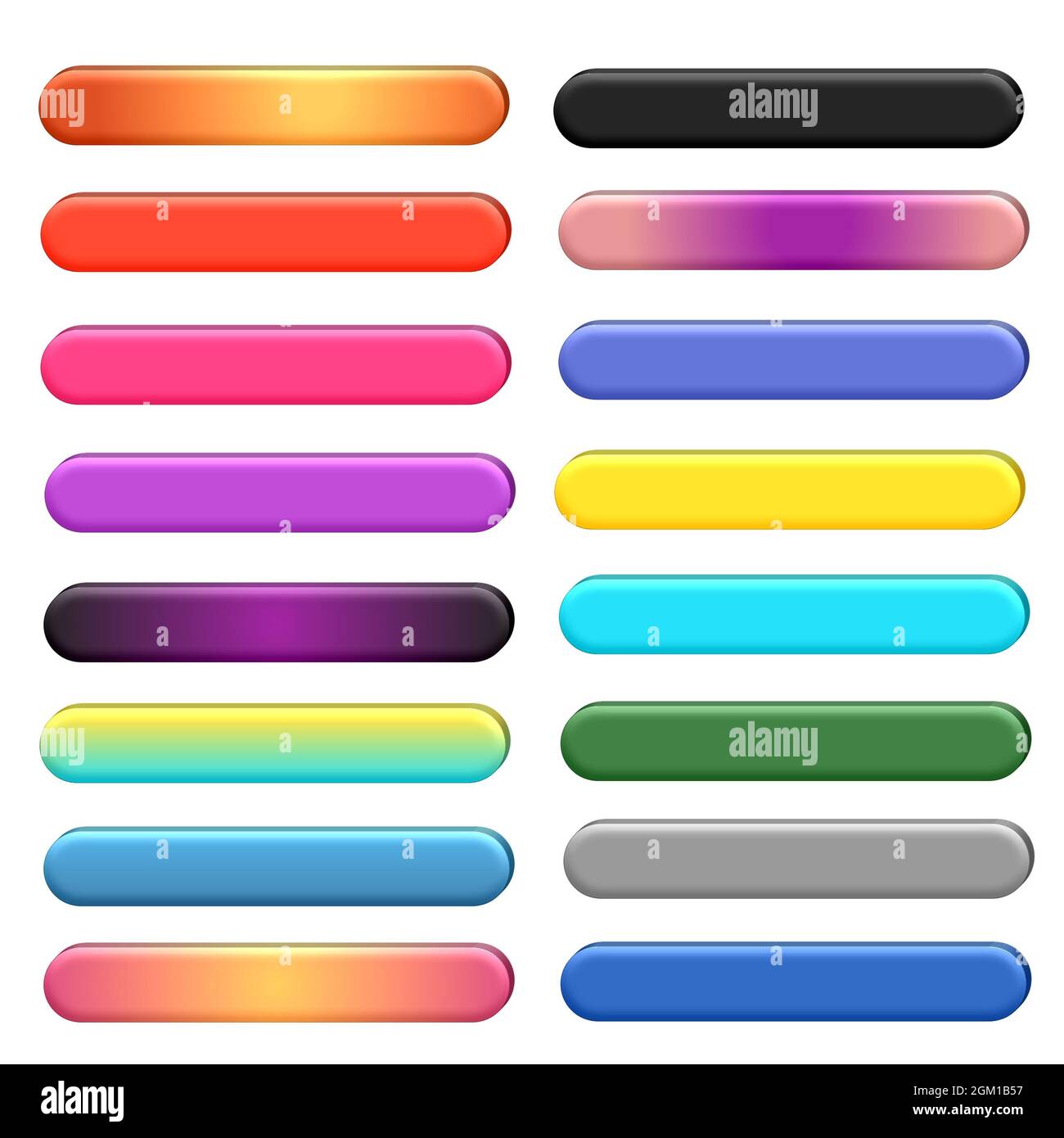 Set of colorful web buttons for menu various color white background 3d ...