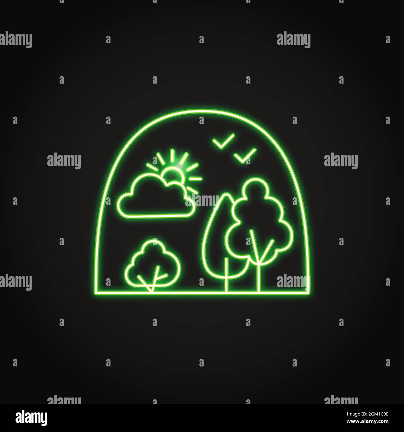 Neon ecosystem icon in line style. Ecology and environment protection ...