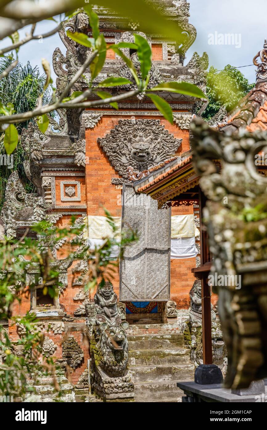 Stone carving at Hindu Balinese temple. Ubud, Gianyar, Bali, Indonesia ...