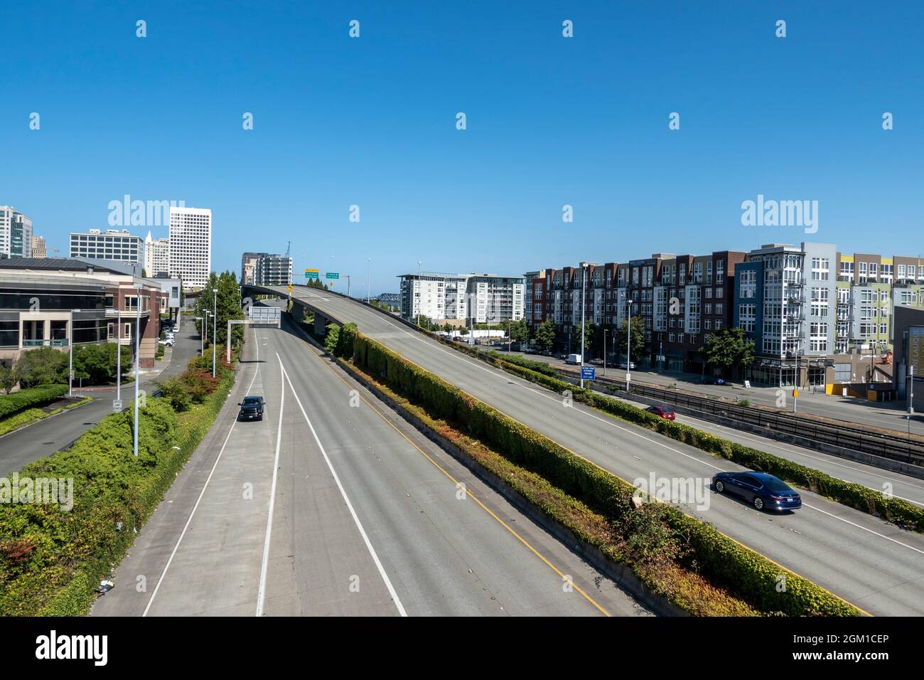 Tacoma, WA USA - circa August 2021: Wide cityscape view of downtown ...