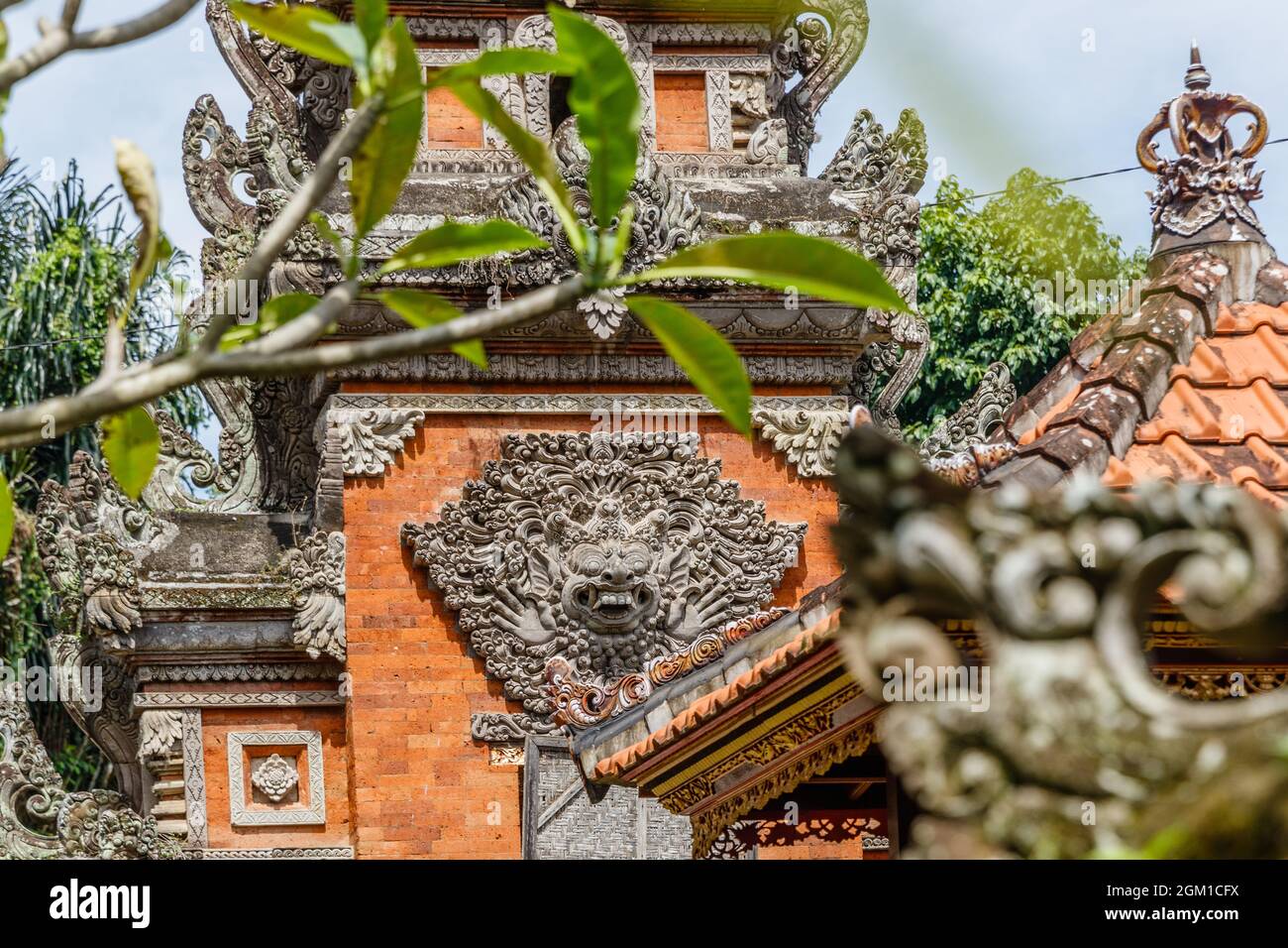 Stone carving at Hindu Balinese temple. Ubud, Gianyar, Bali, Indonesia ...