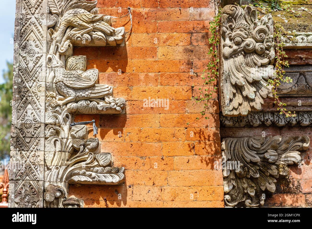 Stone carving at Hindu Balinese temple. Ubud, Gianyar, Bali, Indonesia ...