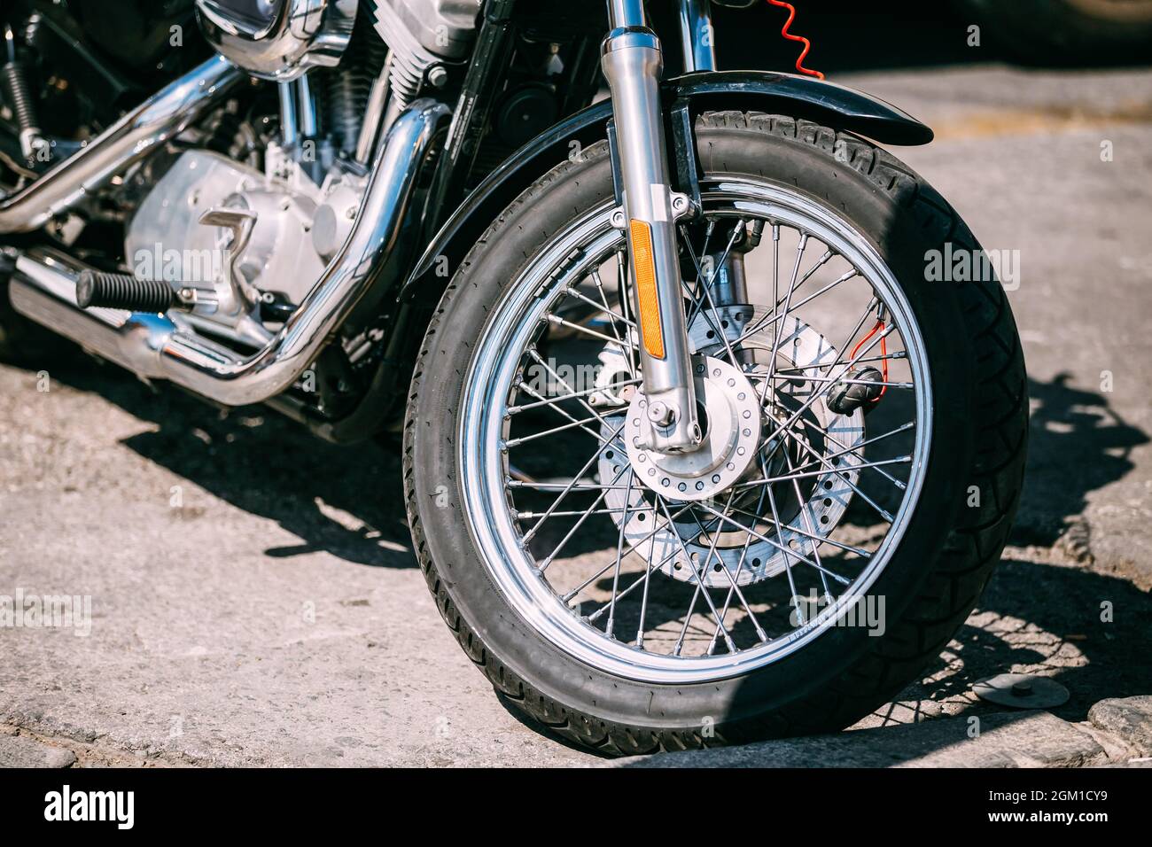Motorcycle front wheel hi-res stock photography and images - Alamy
