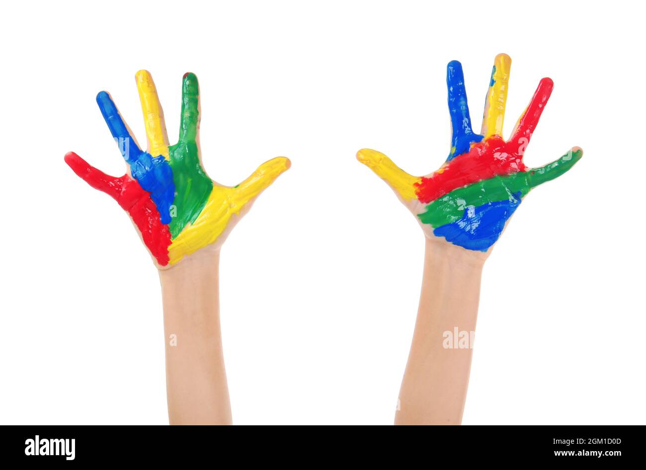 Child s Hands In Paint On White Background Stock Photo Alamy child-s-hands-in-paint-on-white-background-stock-photo-alamy