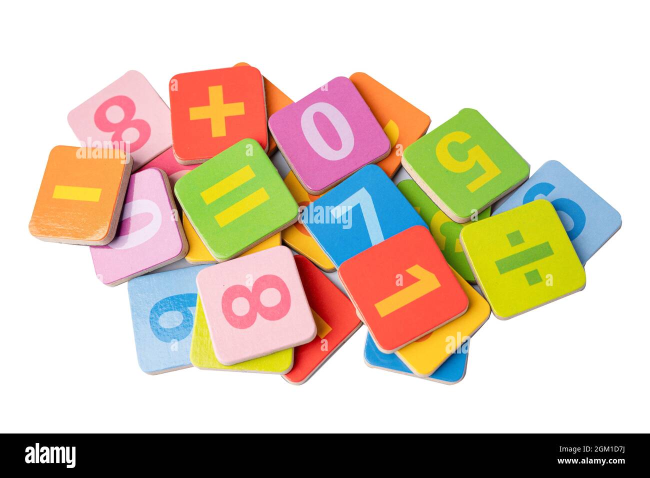 Math number colorful on white background, education study mathematics ...
