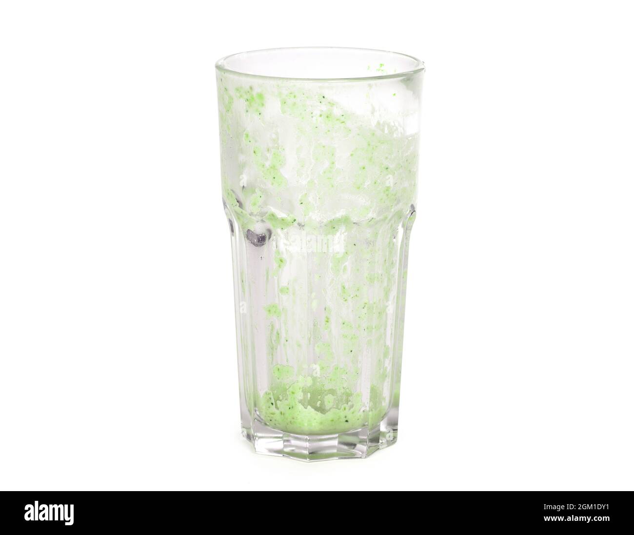 Empty glass of homemade smoothie, isolated on white Stock Photo - Alamy