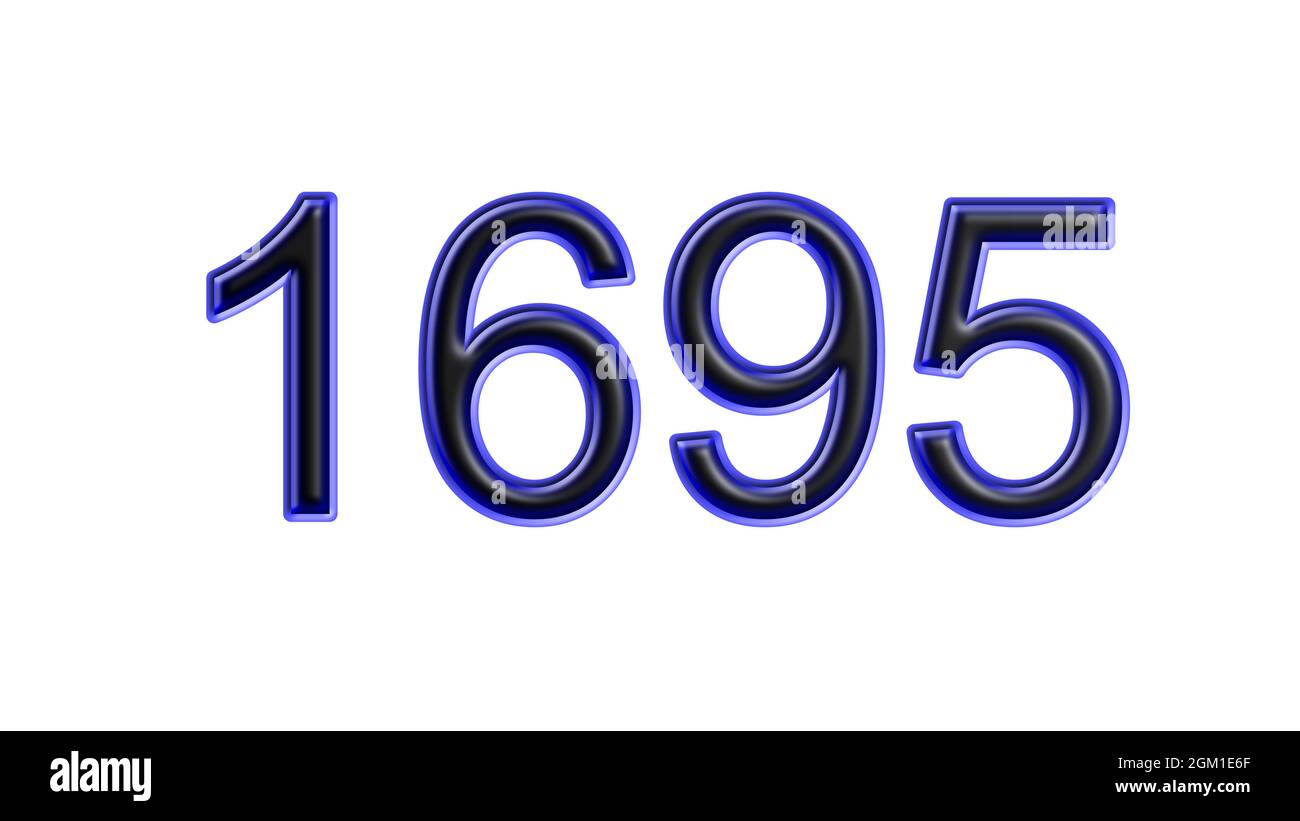 blue 1695 number 3d effect white background Stock Photo - Alamy