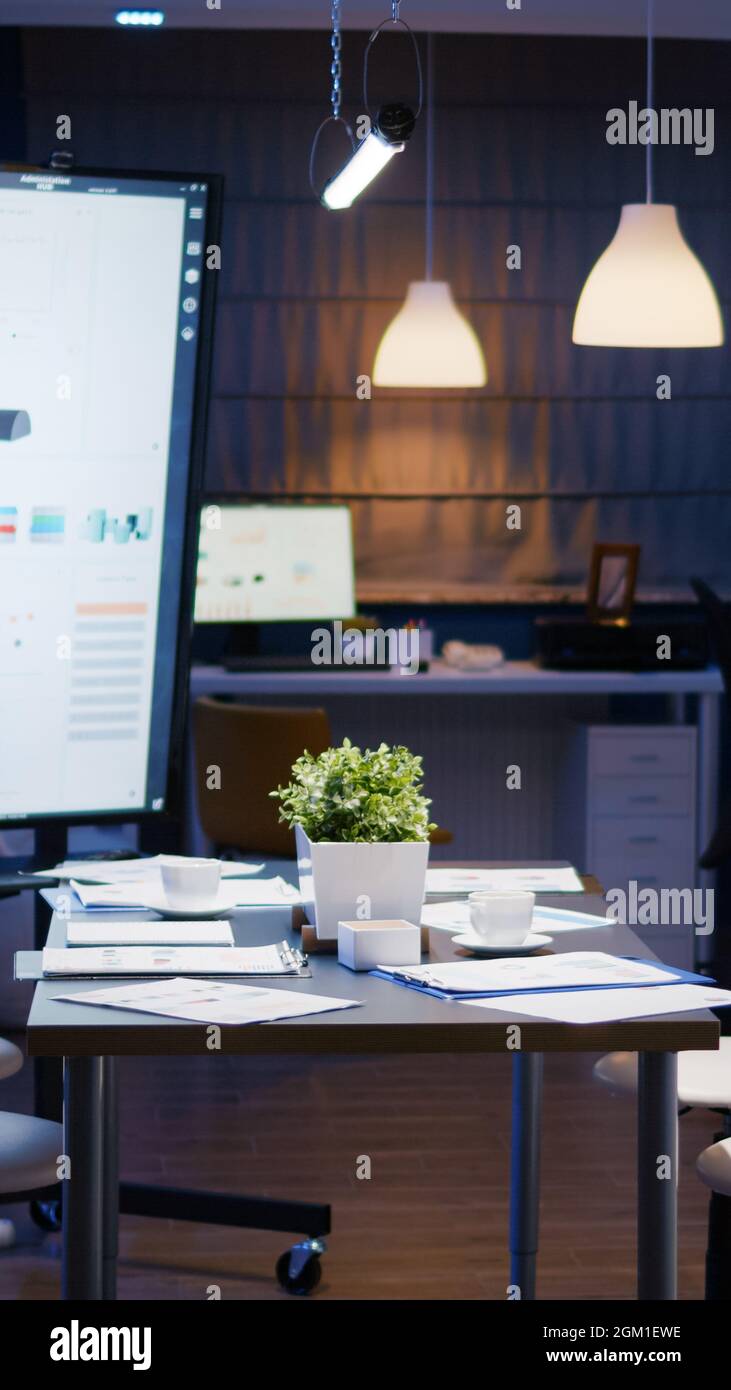 Modern empty business corporate office meeting room is ready for ...
