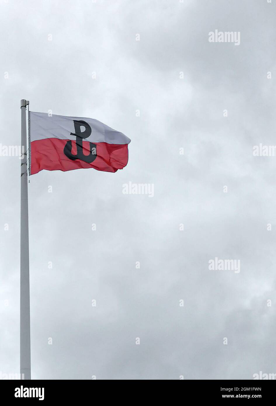 Polish flag with the symbol of Fighting Poland. Warsaw Uprising Stock ...