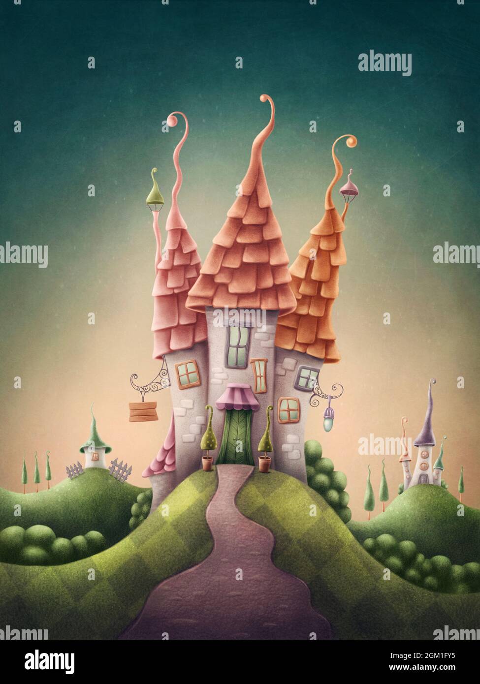 Illustration of a magic castle Stock Photo - Alamy