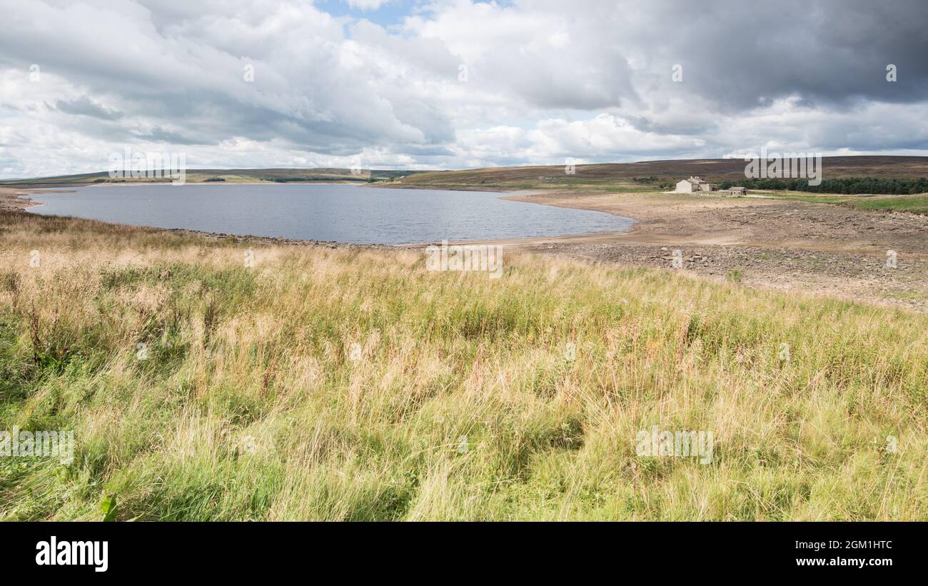 Distant Grimwith House (at right) overlooking Grimwith reservoir where ...