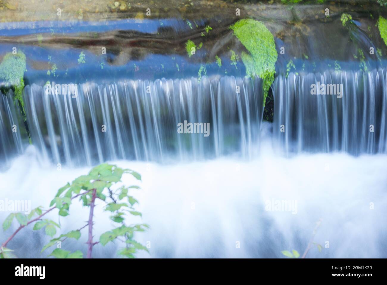 Small waterfalls; waterfalls. Nature. Foam generated by the waterfall ...