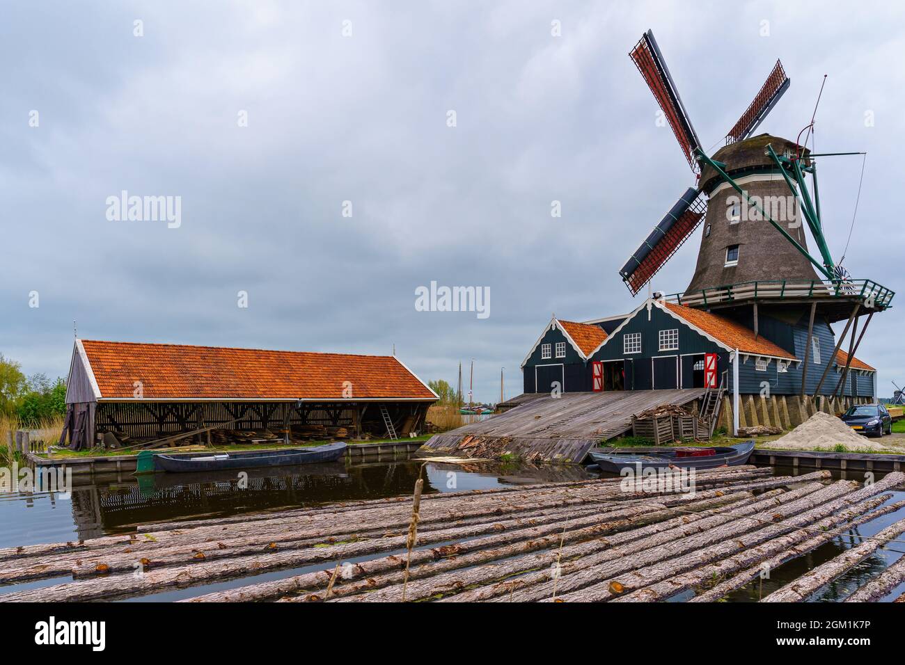 Old dutch mill in Friesland, Netherlands Stock Photo - Alamy