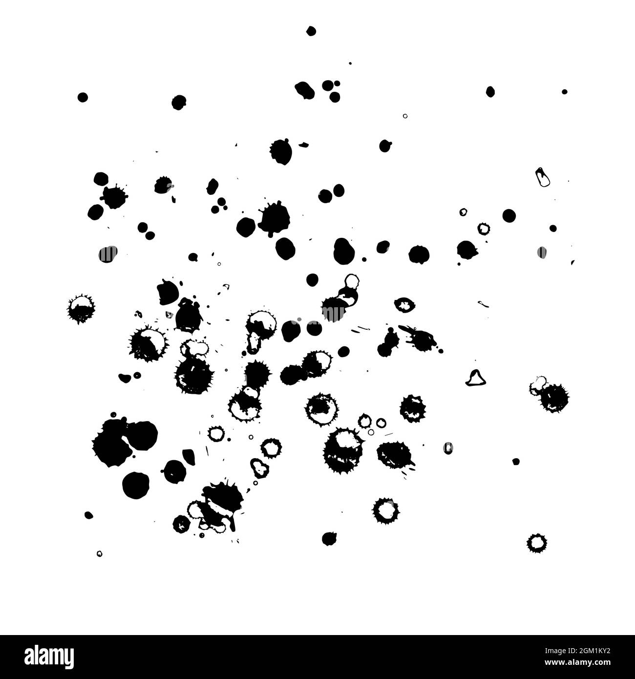 Set of Grunge Design Elements. Black blots. Brush Strokes. Vector ...