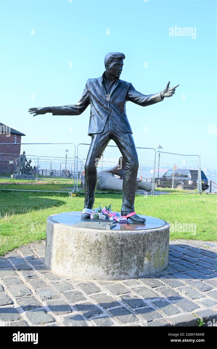 A statue of Billy Fury at Liverpool Pier head Stock Photo - Alamy