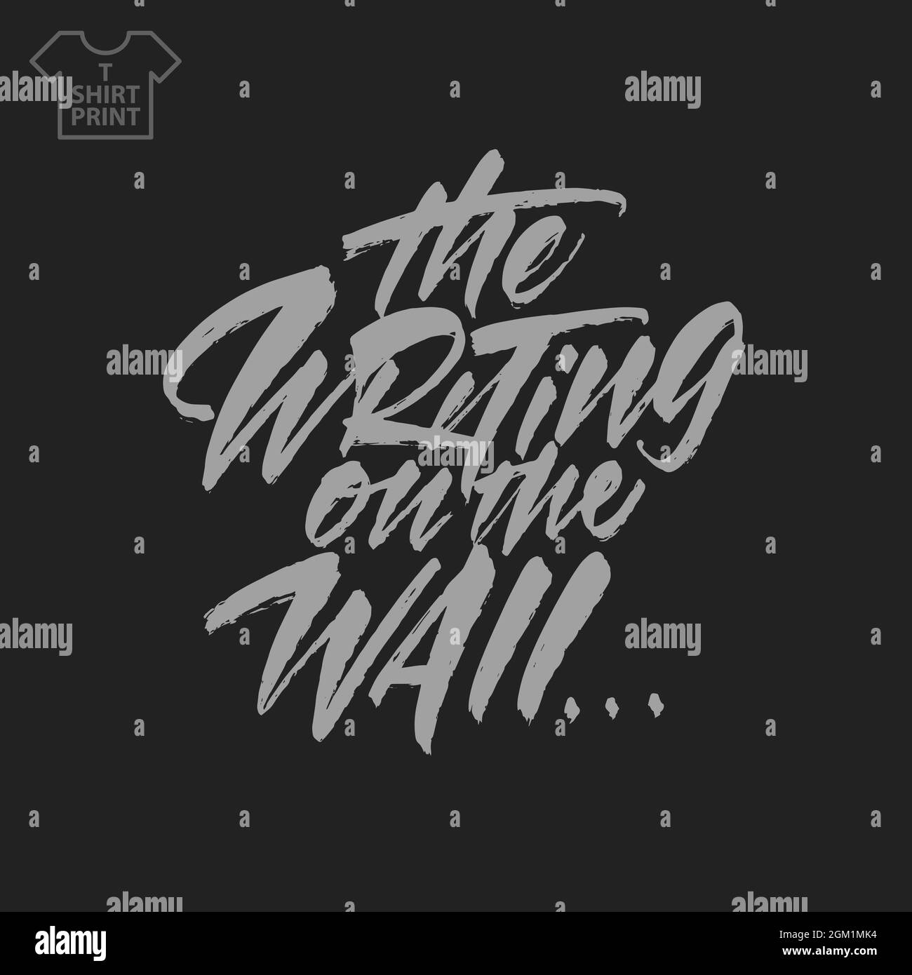 Phrase the writing on the wall on a black background in the style of ...