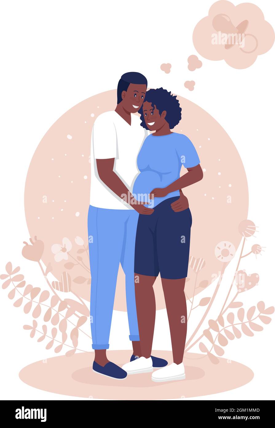 Parents expecting baby 2D vector isolated illustration Stock Vector ... Parents expecting baby 2D vector isolated illustration Stock Vector ...