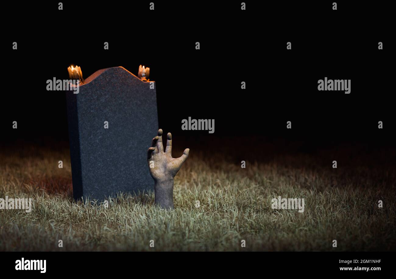 Zombie Hand Coming Out Of Grave