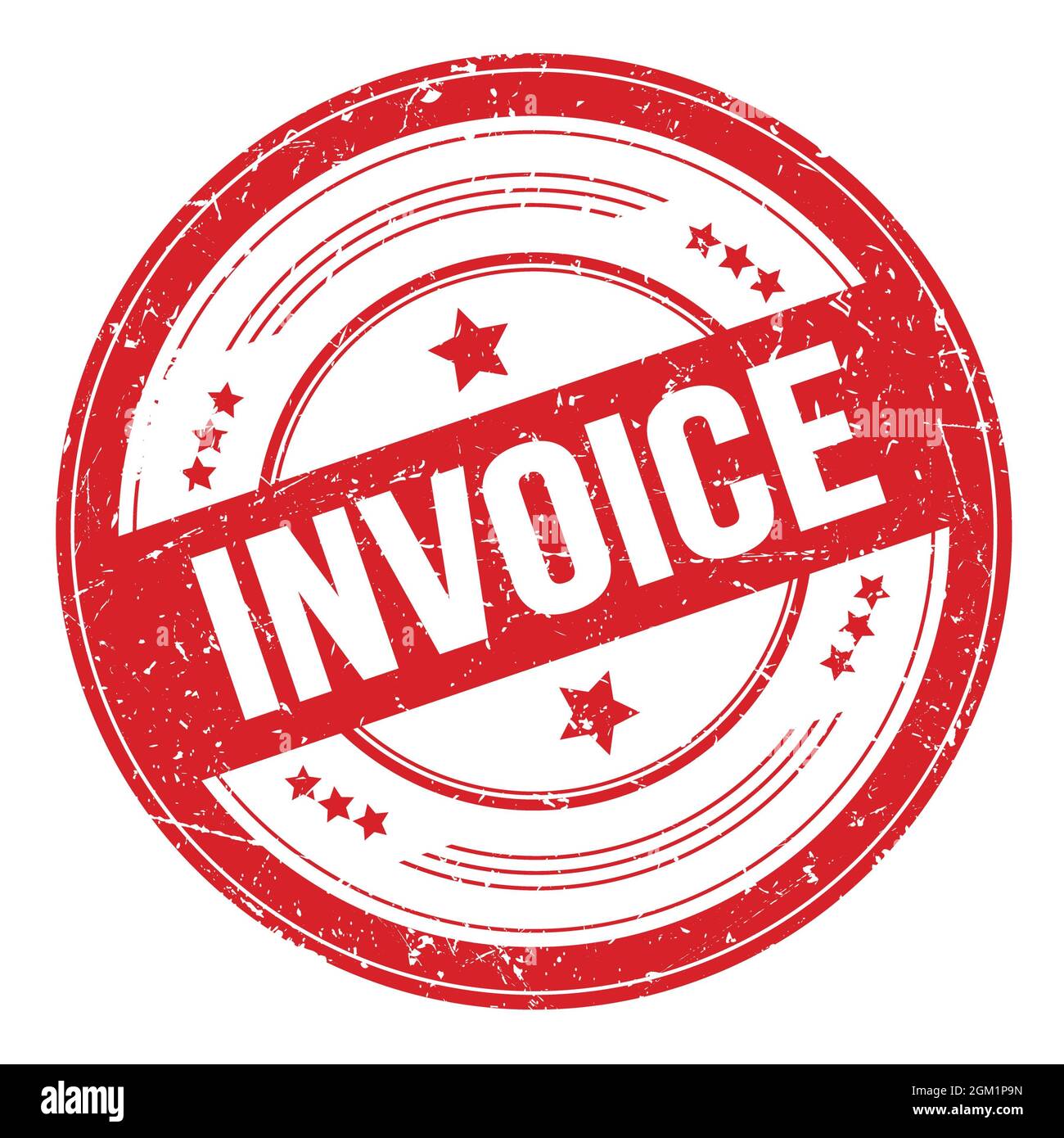 INVOICE text on red round grungy texture stamp Stock Photo - Alamy