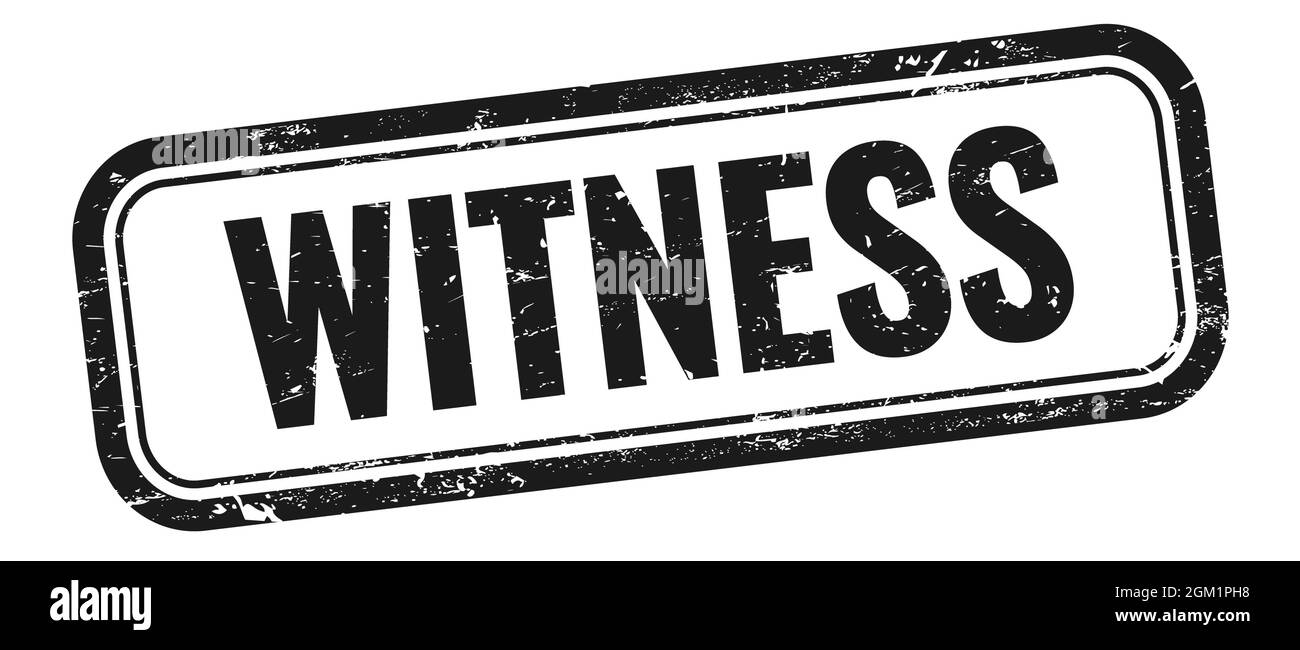 WITNESS text on black grungy vintage rectangle stamp Stock Photo - Alamy