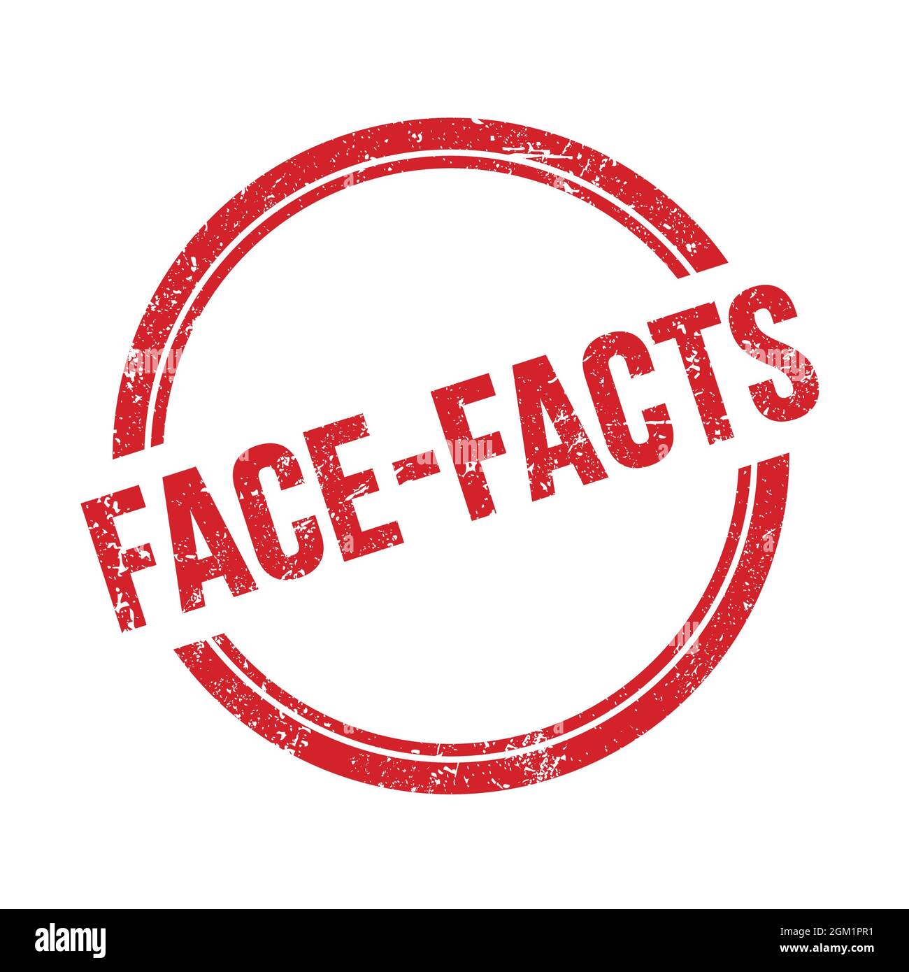 FACE-FACTS text written on red grungy vintage round stamp Stock Photo ...