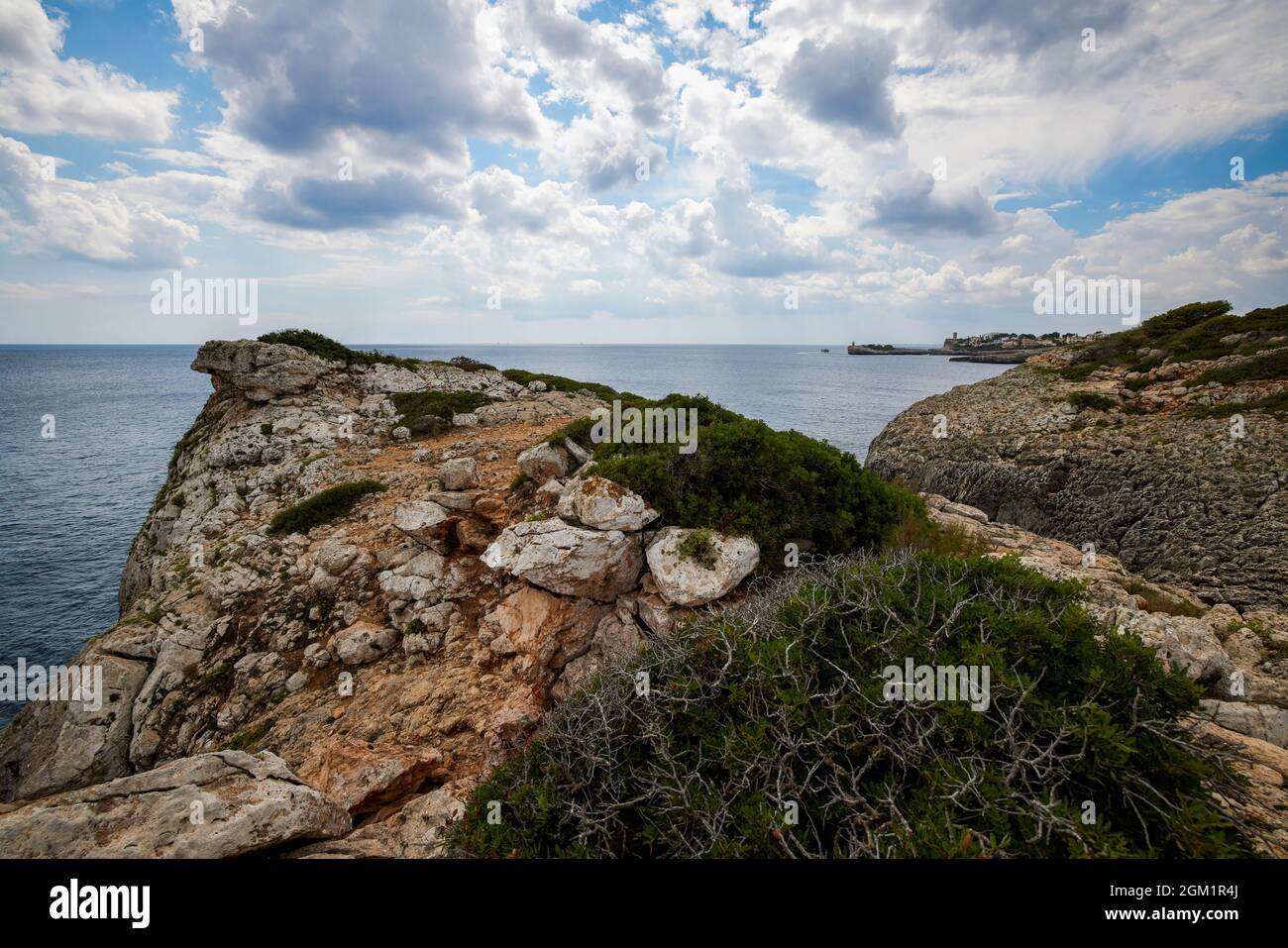 Beautiful landscape with a sea shore on the island of Palma De Mallorca ...