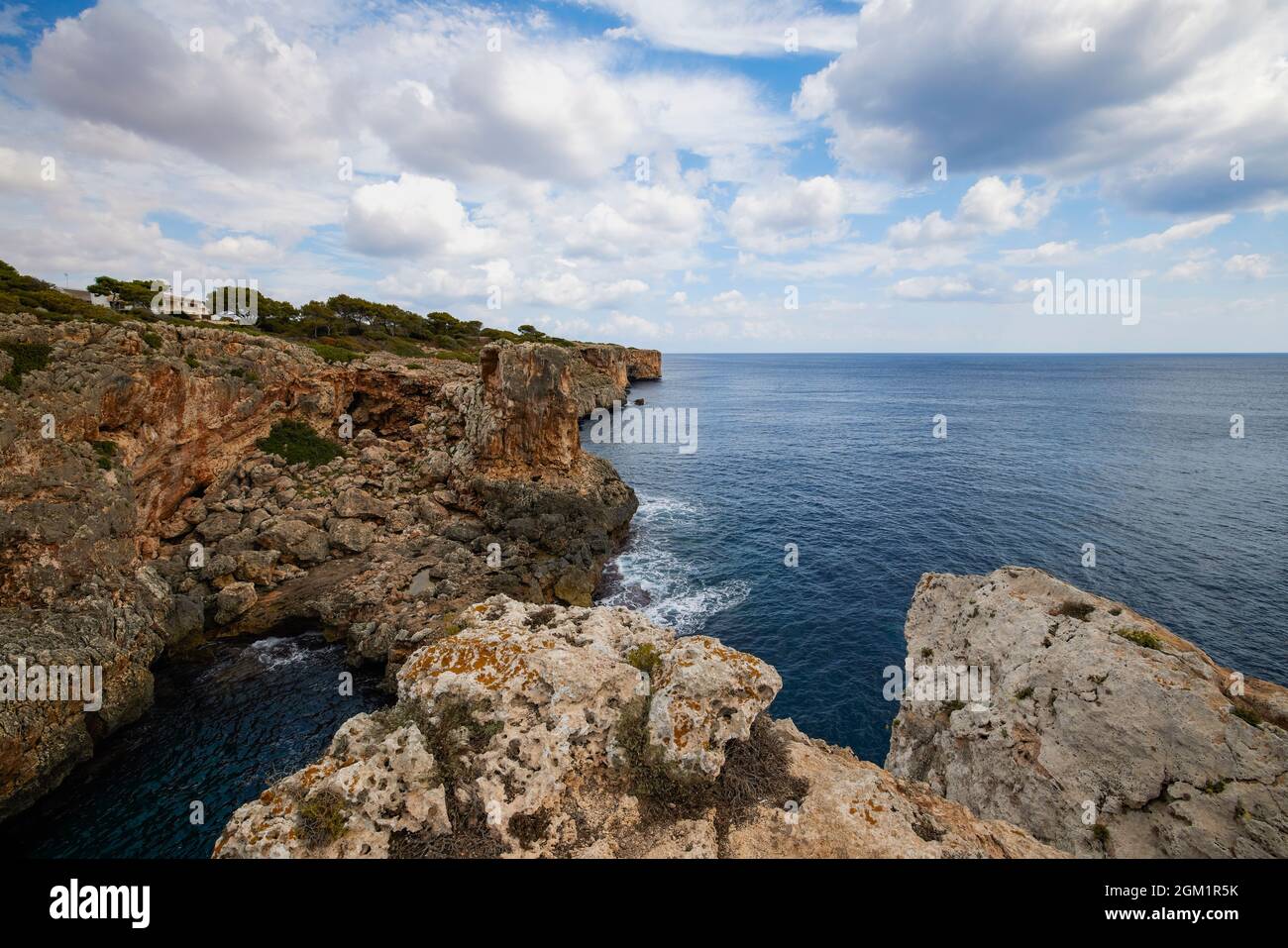 Beautiful landscape with a sea shore on the island of Palma De Mallorca ...