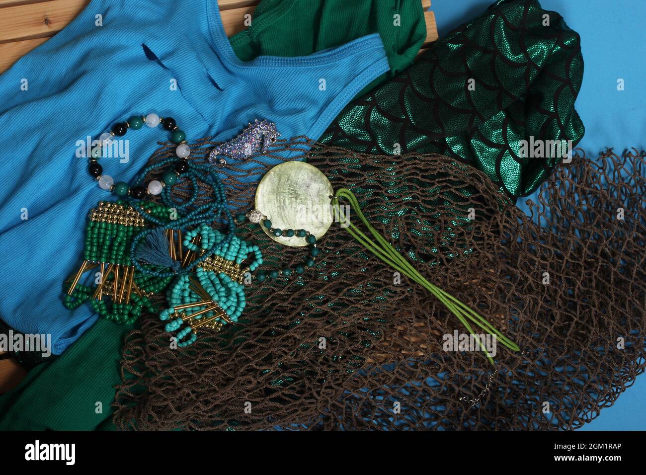 Mermaid Fashion With Jewelry and Fishing Net Stock Photo - Alamy