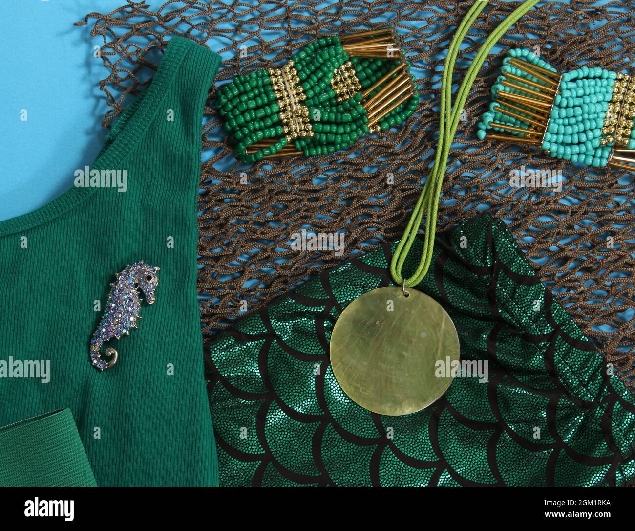 Mermaid Fashion With Jewelry and Fishing Net Stock Photo - Alamy