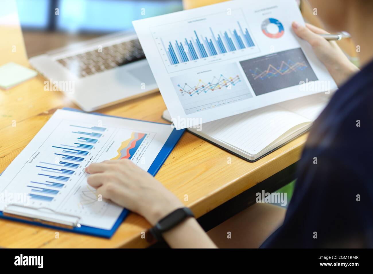 Crop closeup image of business accountant or financial officer looking ...