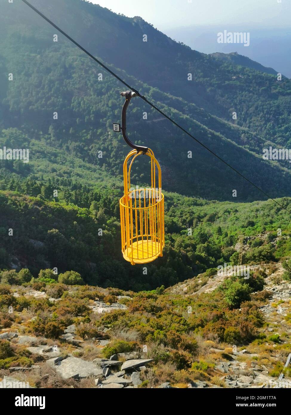 Nice aerial view of Isola D'Elba seen from the yellow cable way of ...
