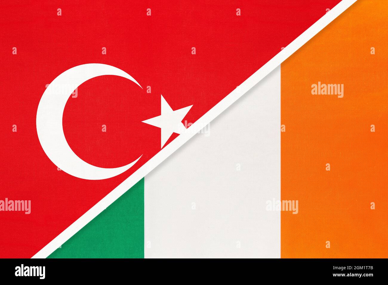 Turkey and Ireland, symbol of country. Turkish vs Irish national flags ...