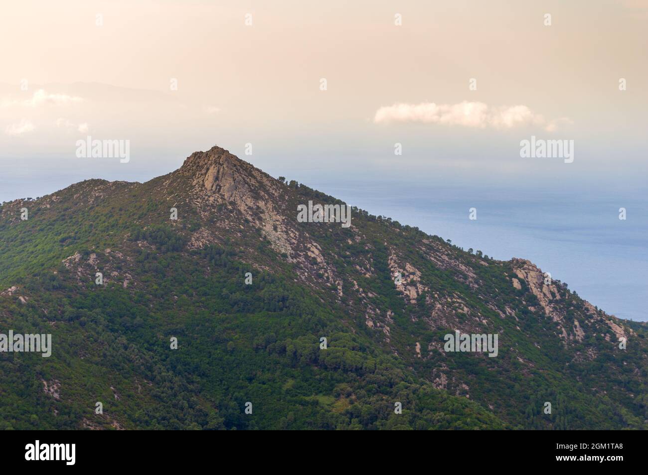 Mountains landscape in Elba Island in the mediterranean sea near ...
