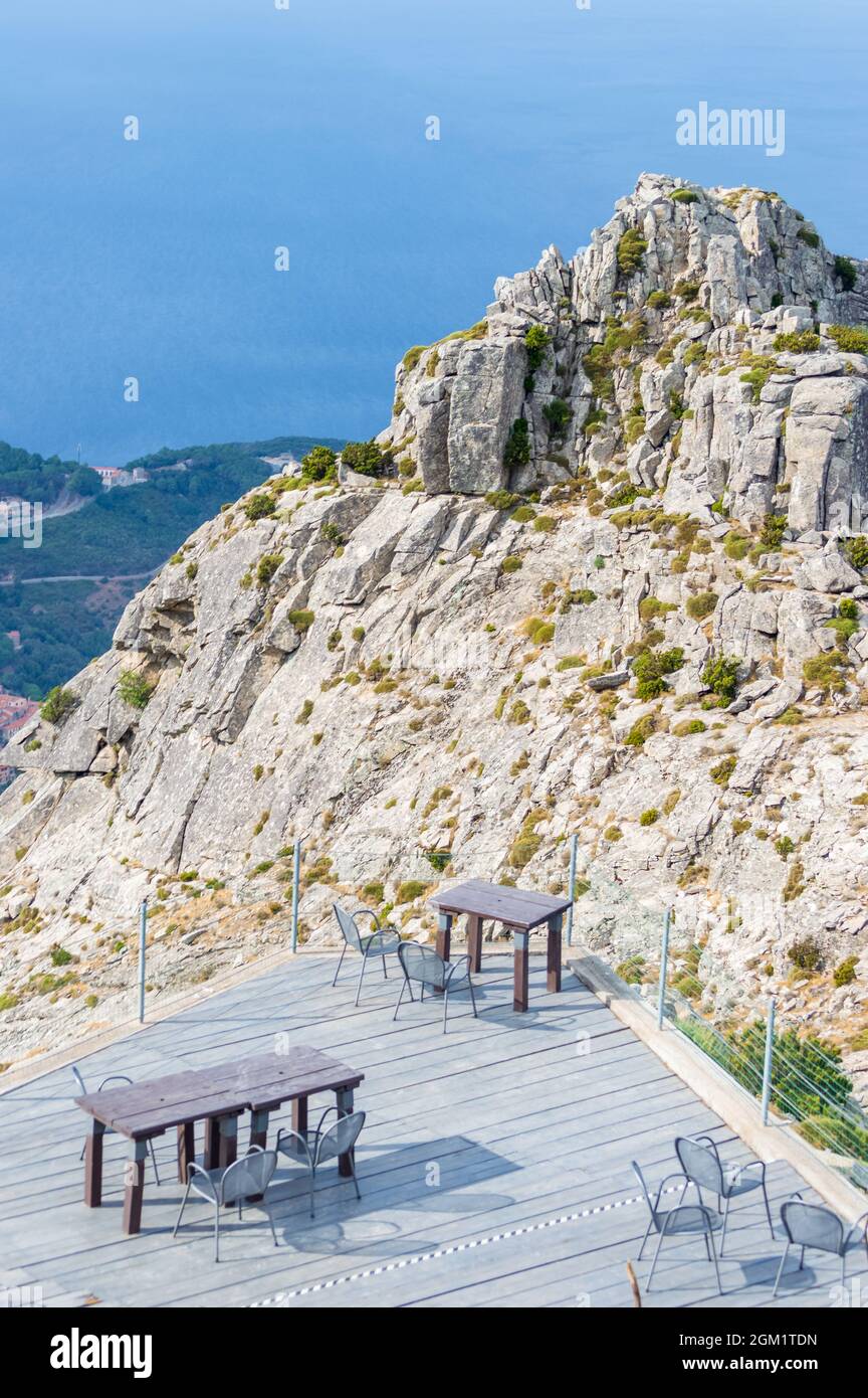 Mountains landscape in Elba Island in the mediterranean sea near ...