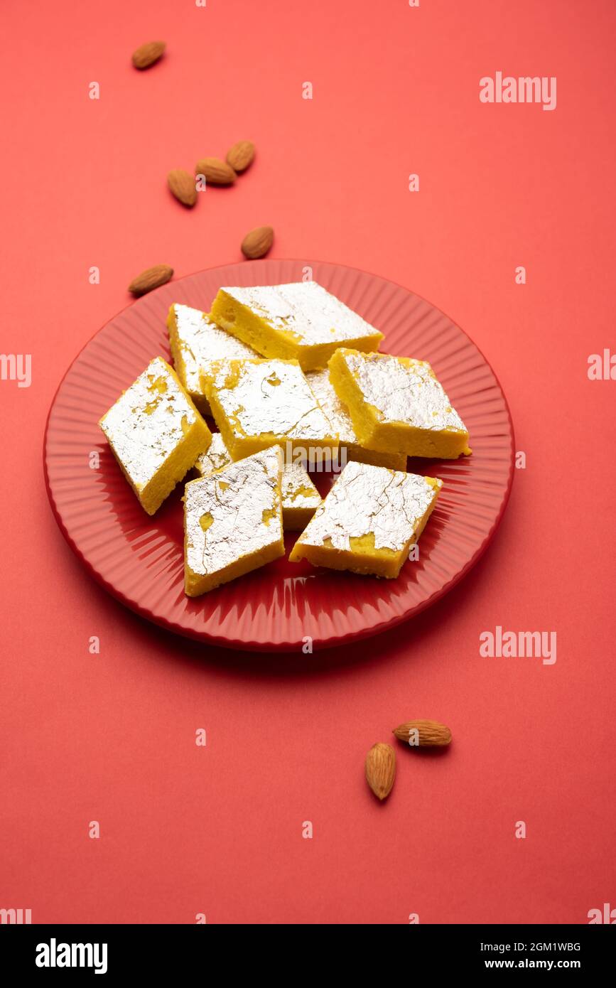 Indian Sweet Food Badam Katli or Barfi Also Known As Almond Sweet burfi ...