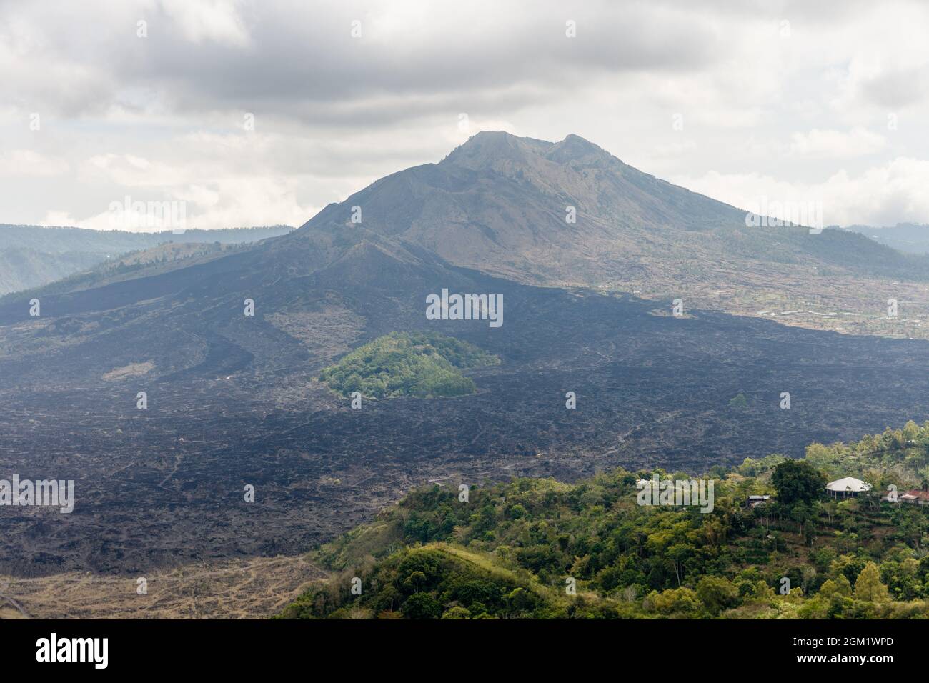 View of volcano Batur (Gunung Batur). Kintamani, Bangli, Bali ...