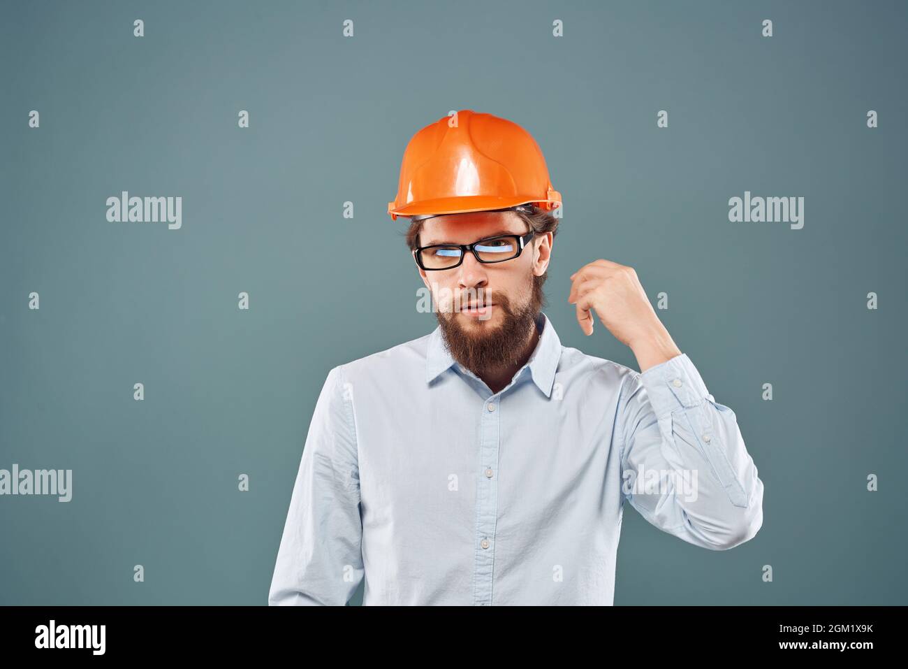 male engineer work in the construction industry protective uniform ...