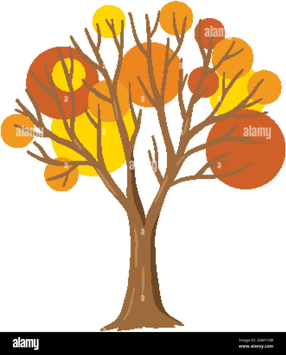 Simple tree in autumn on white background illustration Stock Vector ...