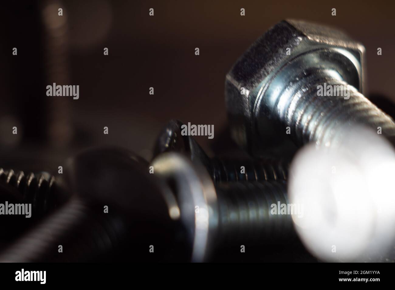 Closeup of the details of the bolts Stock Photo - Alamy