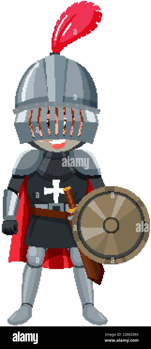 Knight cartoon character on white background illustration Stock Vector ...