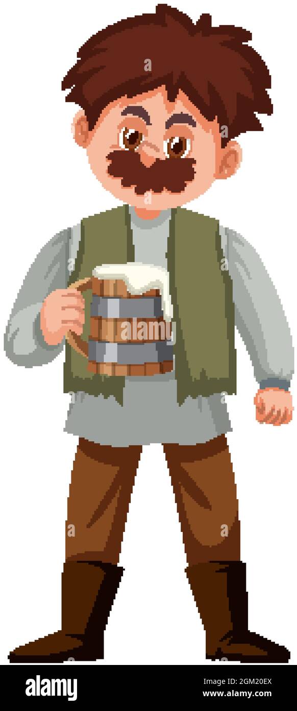 Medieval male historical cartoon characters illustration Stock Vector ...