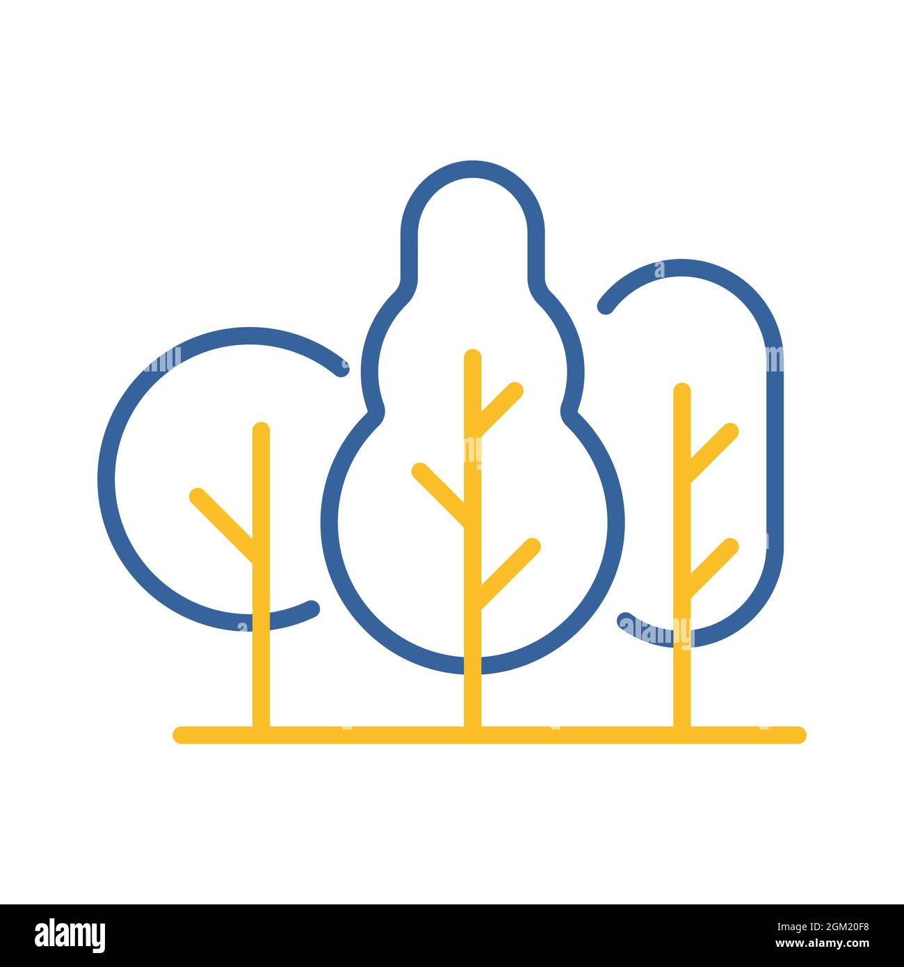 Deciduous forest vector icon. Nature sign. Graph symbol for travel and ...