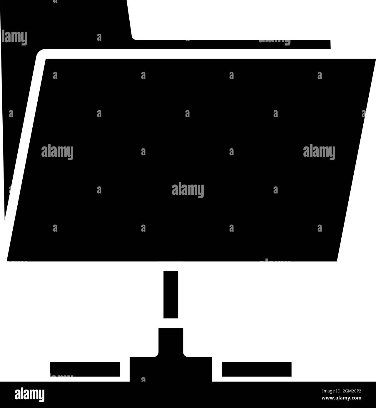 Shared Folder Icon. Black Stencil Design. Vector Illustration Stock ...