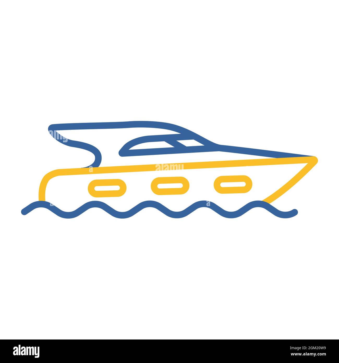 Cruising motor yacht flat vector icon. Graph symbol for travel and ...