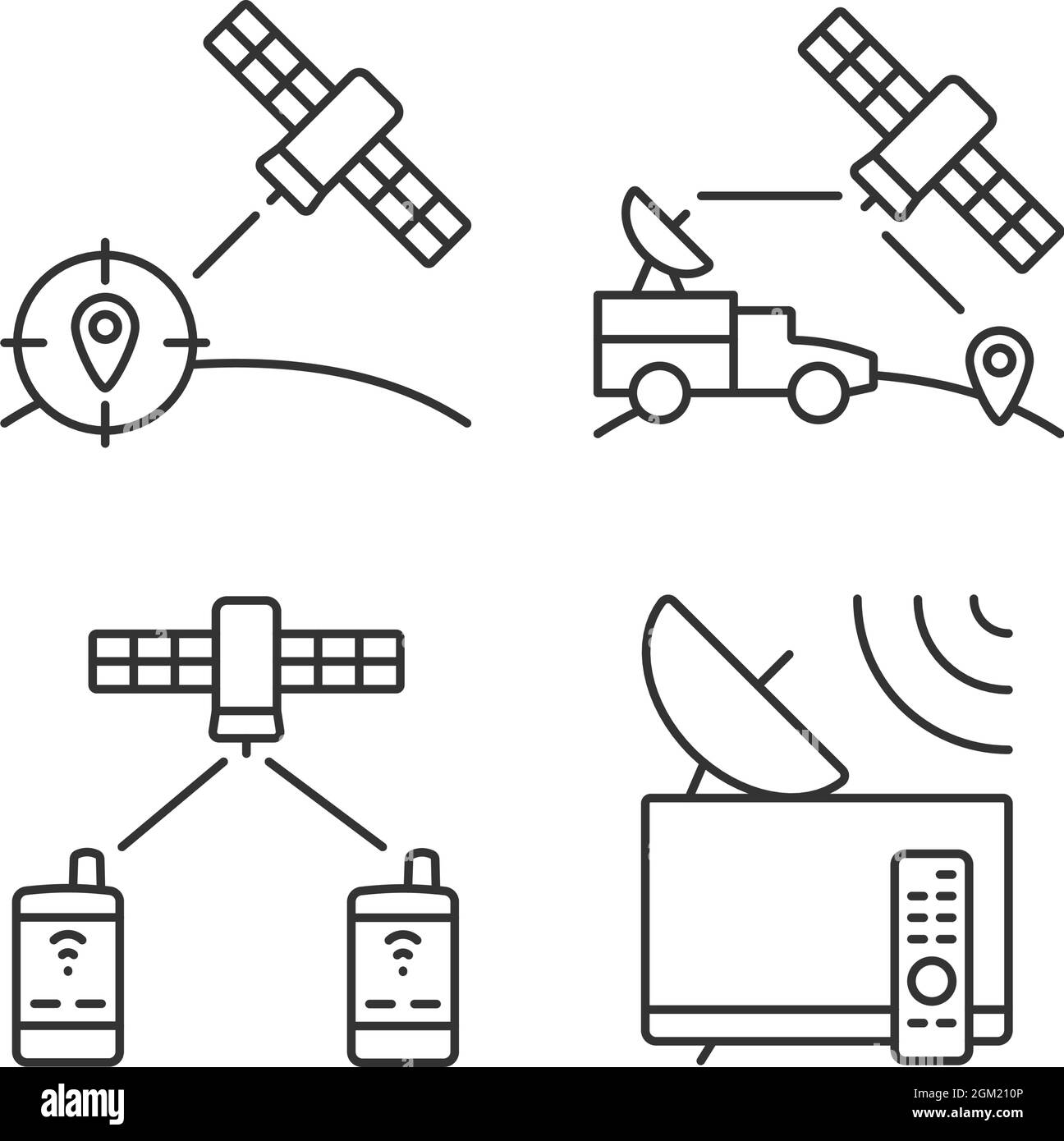 Communications satellites linear icons set Stock Vector Image & Art - Alamy